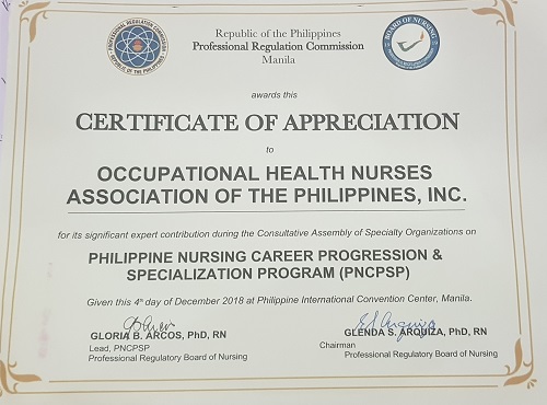 Occupational Health Nurses Association of the Philippines, Inc. (OHNAP)